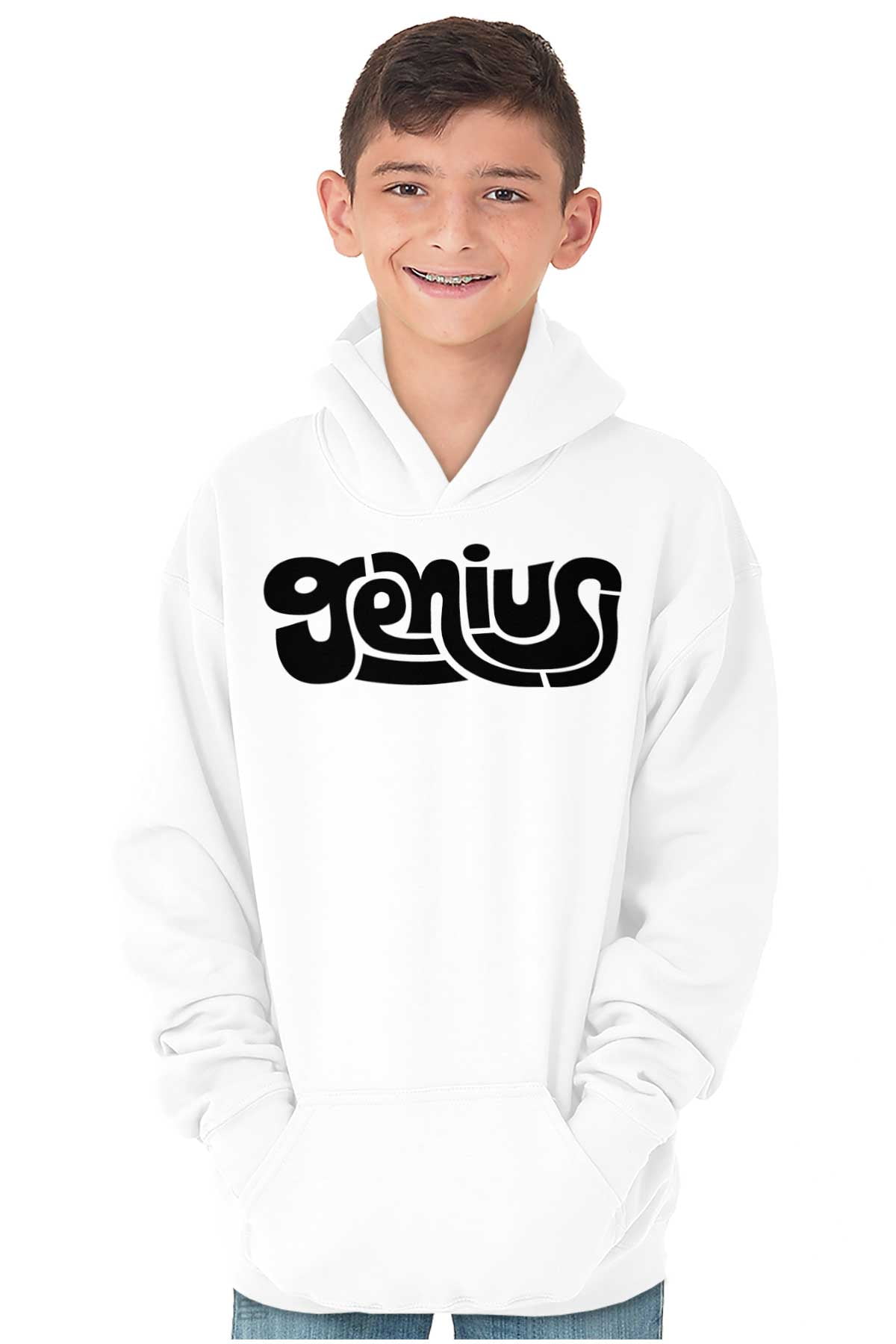 Genius Geek Motivational Saying Youth Hoodie Boy Girl Teen Brisco Brands M - Walmart.com