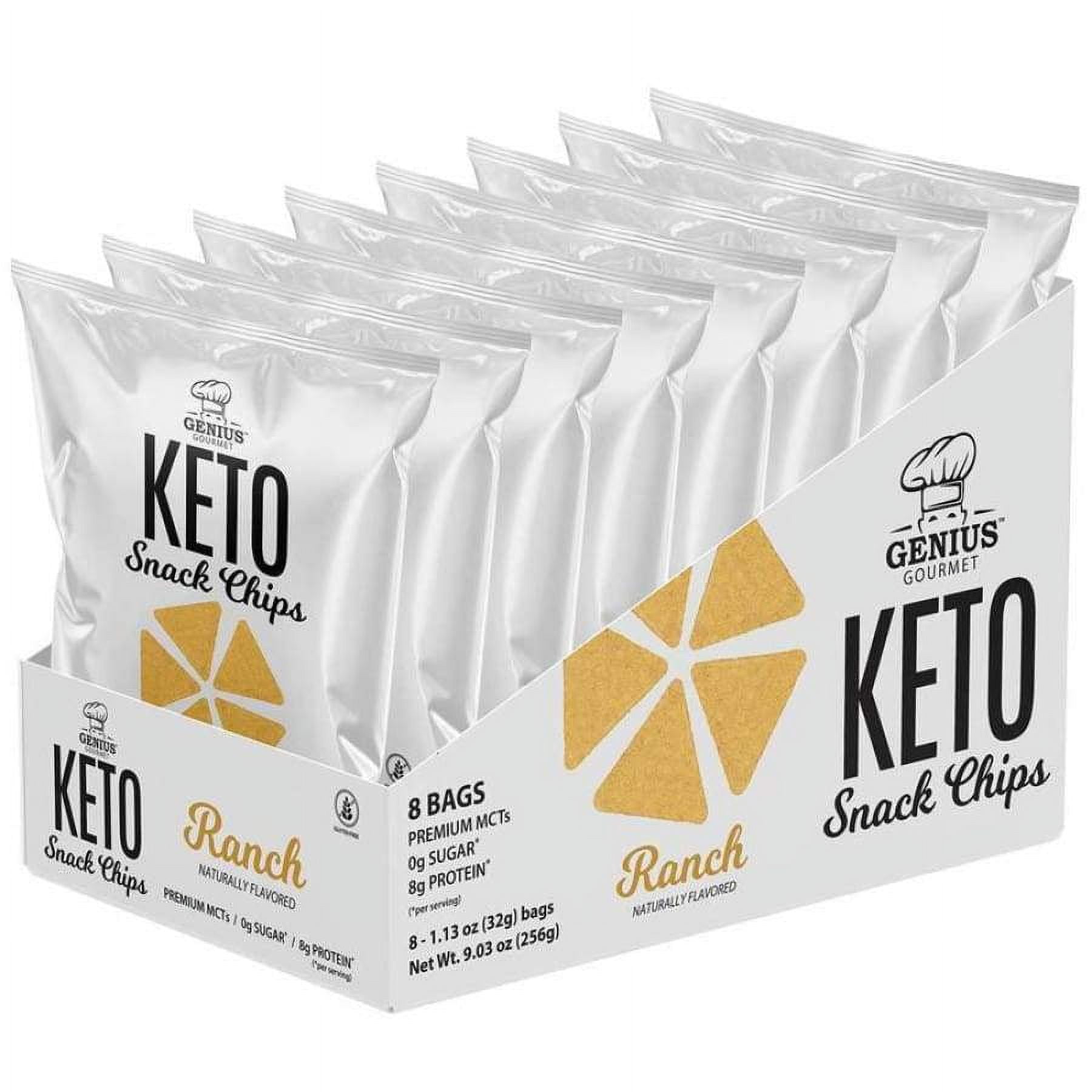 Genius Gourmet Healthy Keto Protein Chips, Low Carb, Sugar Free, Gluten ...