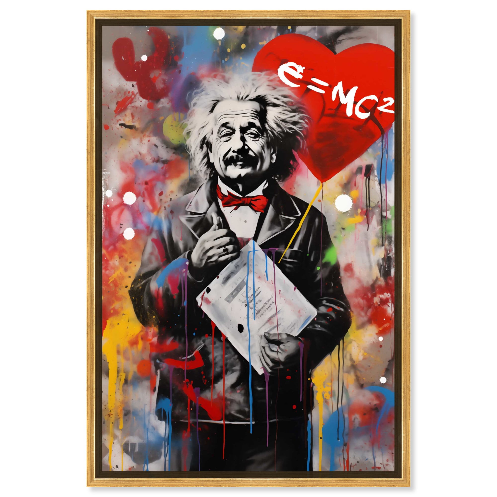 Genius Love Canvas Graffiti Pop Art by Art Remedy, Gold Frame, 10" x 15 ...