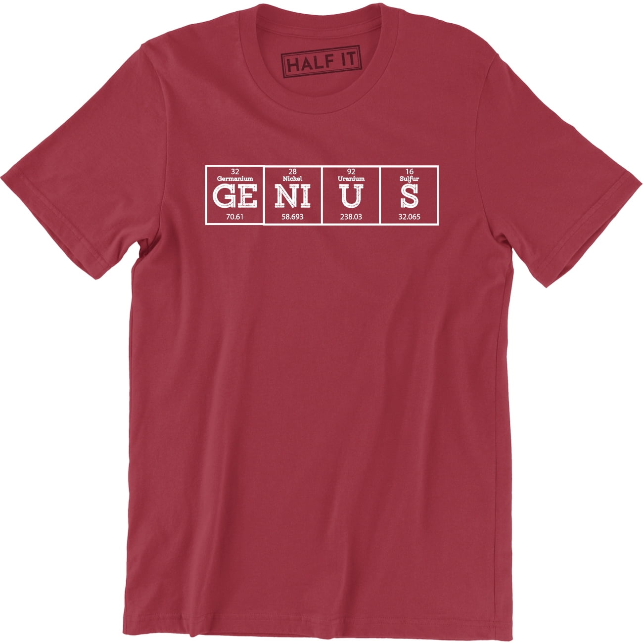 Genius Nerd Geek Periodic Table Science Maths Physics Men's T-Shirt ...