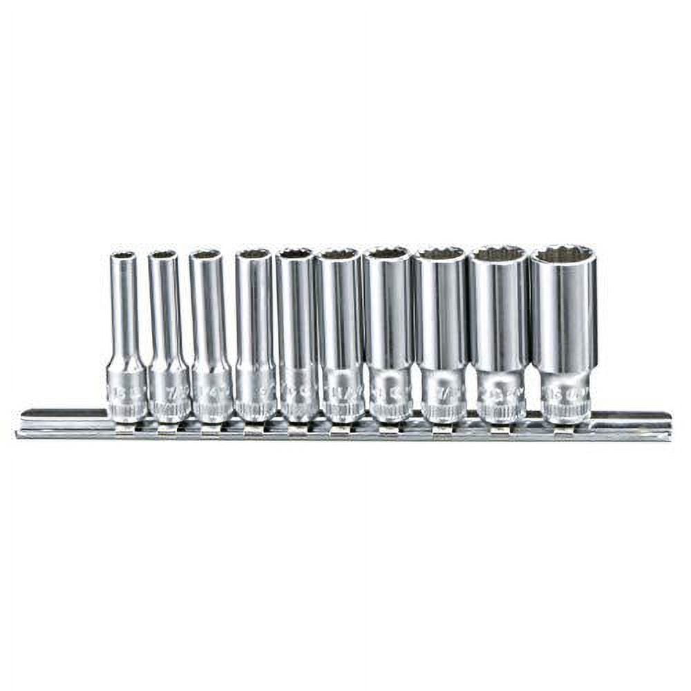 Genius Tools 10 Piece 1/4" Dr. SAE Deep Hand Socket Set (12-Point) - TW ...