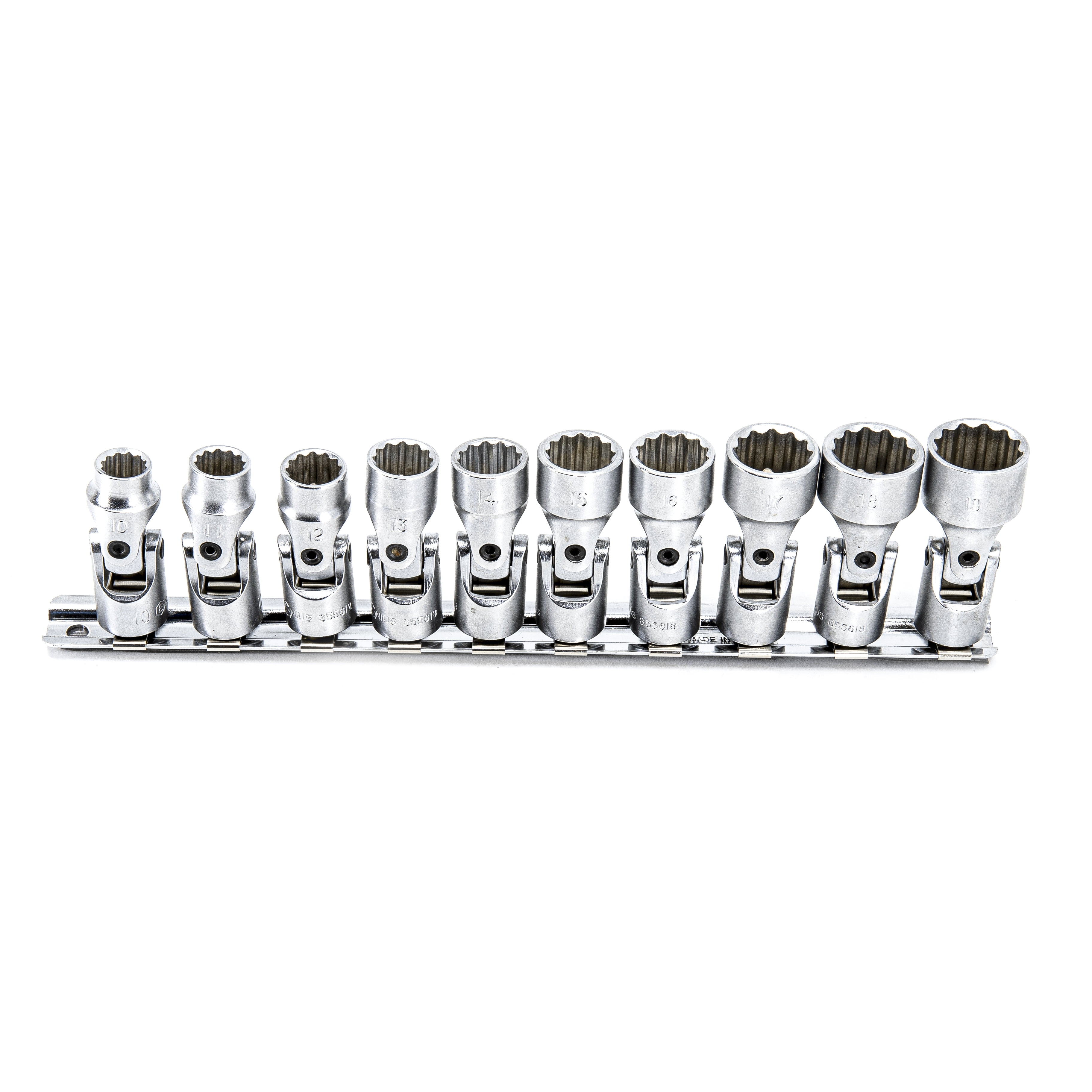 Genius Tools 10 Piece 3/8" Dr. Metric Universal Hand Socket Set (12 ...