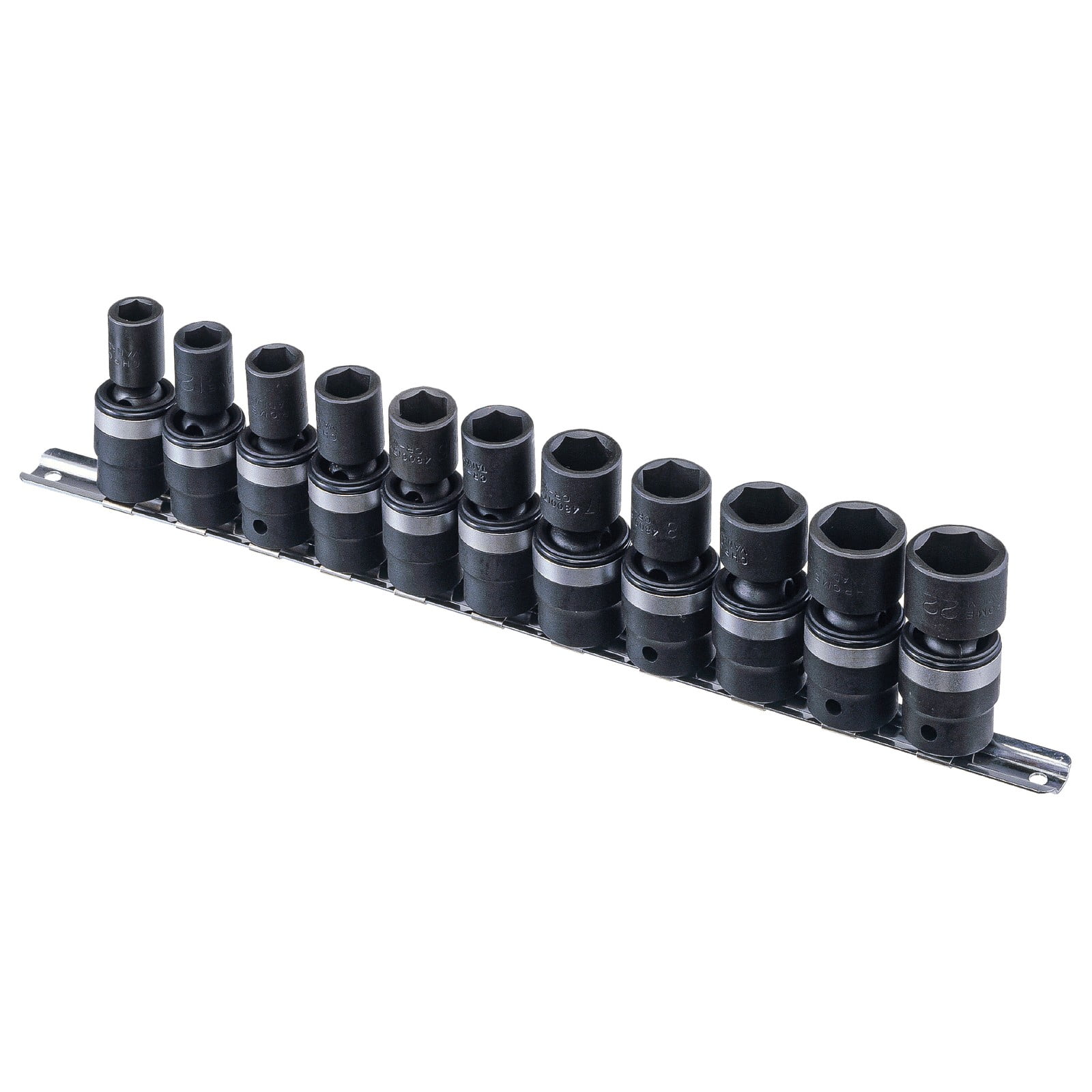 Genius Tools 11 Piece 1/2" Dr. Metric Swivel Impact Socket Set - TG ...