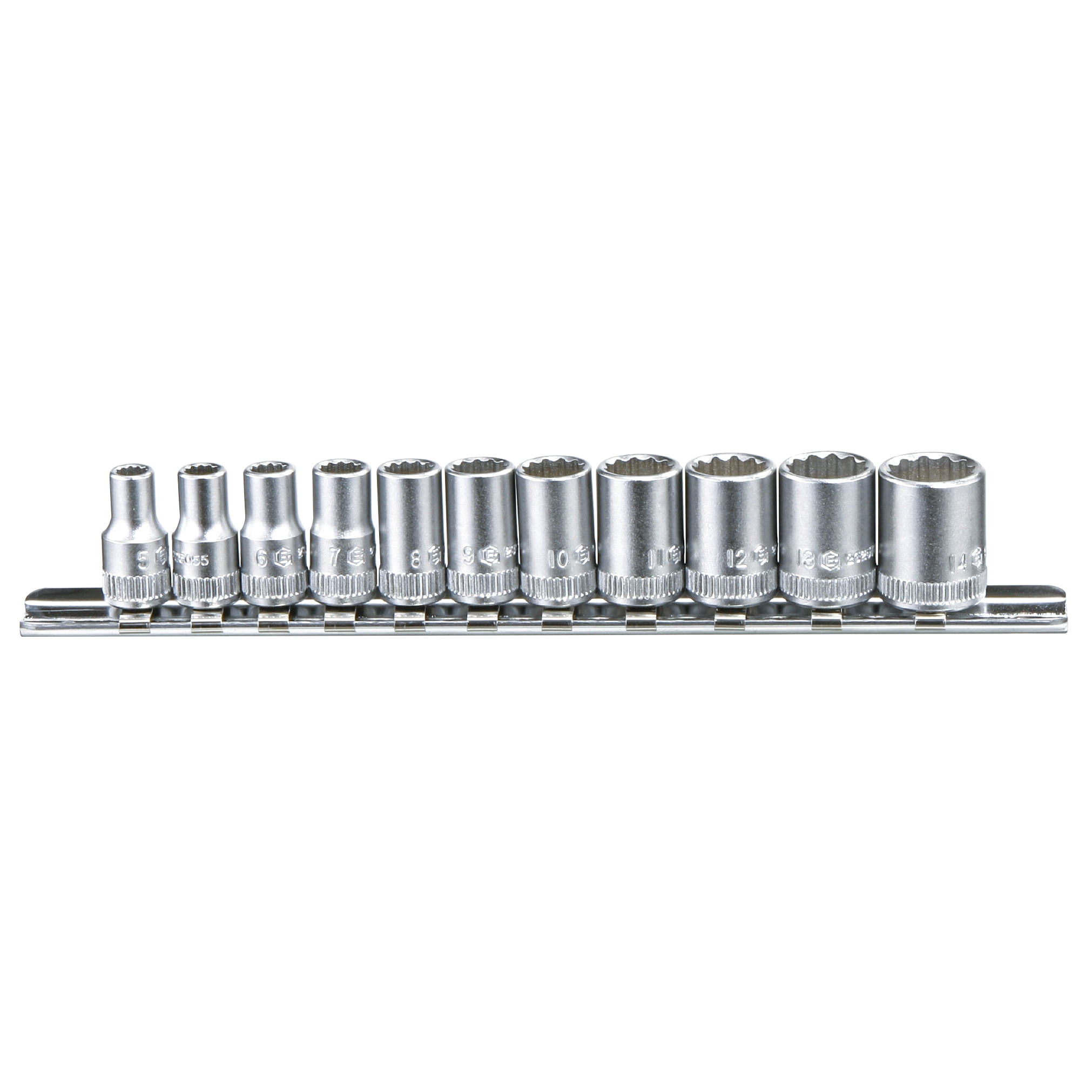 Genius Tools 11 Piece 1/4" Dr. Metric Hand Socket Set (12-Point) - TW ...