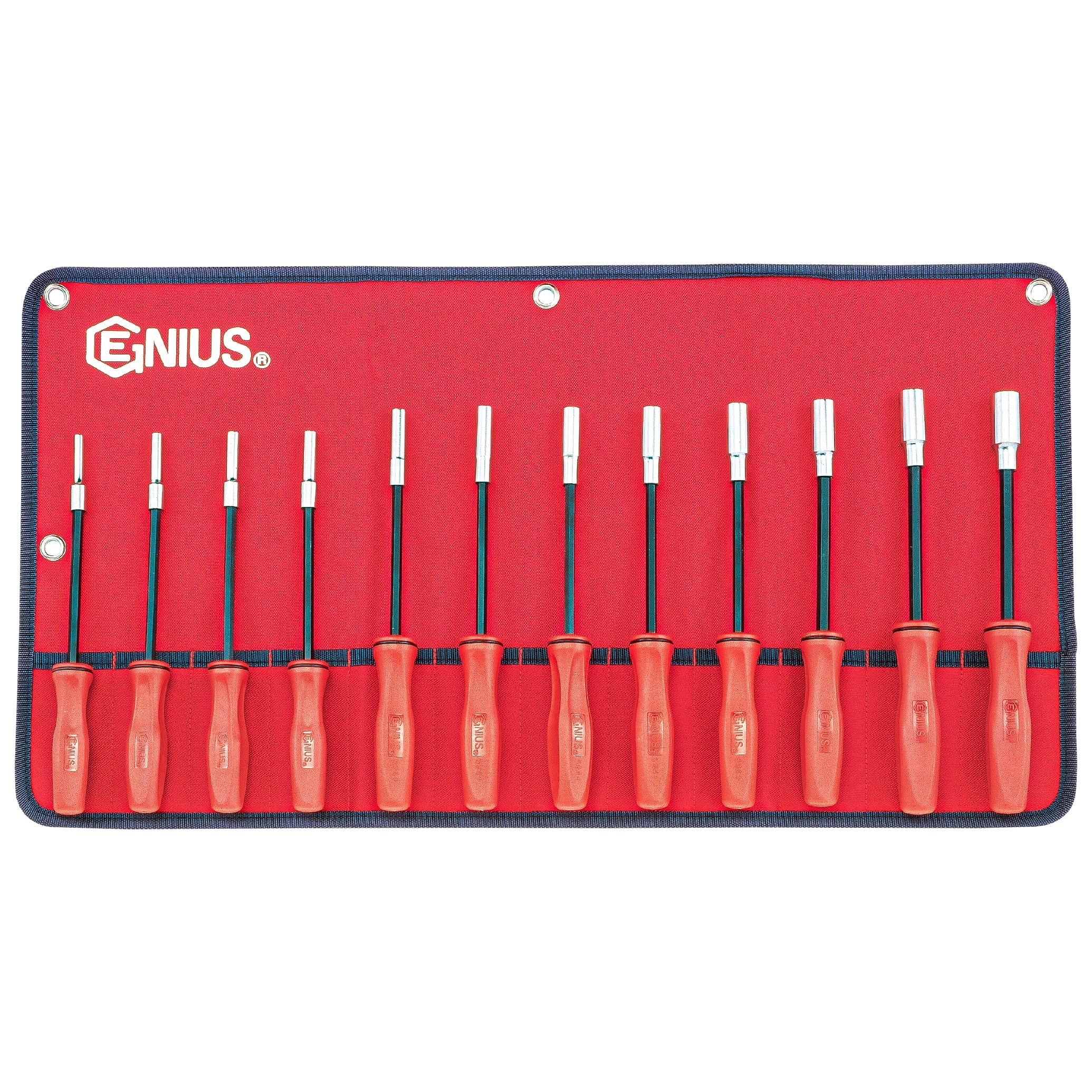 Genius Tools Metric Long Hex Nut Driver Set 12 Piece, 1/4 Inch Drive ...