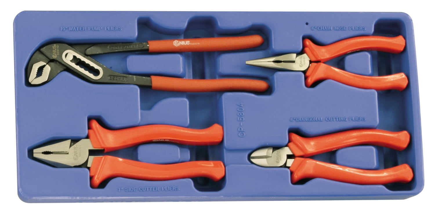 Genius Tools Pliers Set 4 Piece General Purpose Assorted Types ...