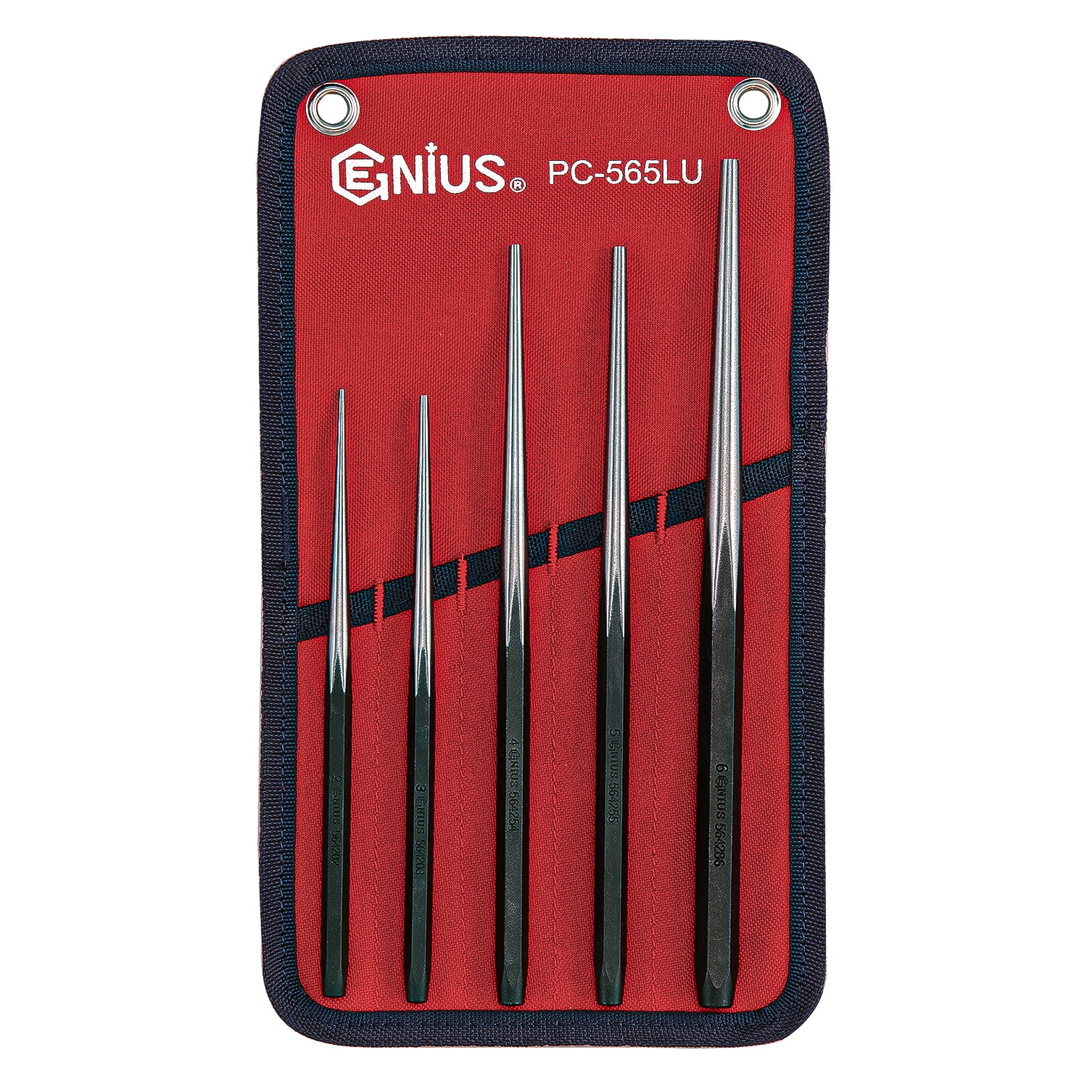 Genius Tools Long Taper Line Up Punch Set 5 Piece Hardened Steel ...