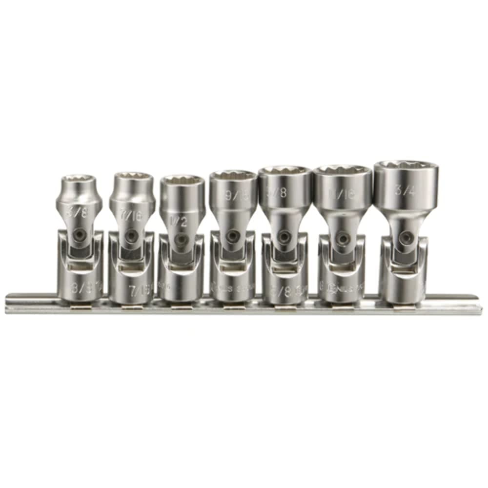 Genius Tools 7 Piece 3/8" Dr. SAE Universal Hand Socket Set (12-Point ...