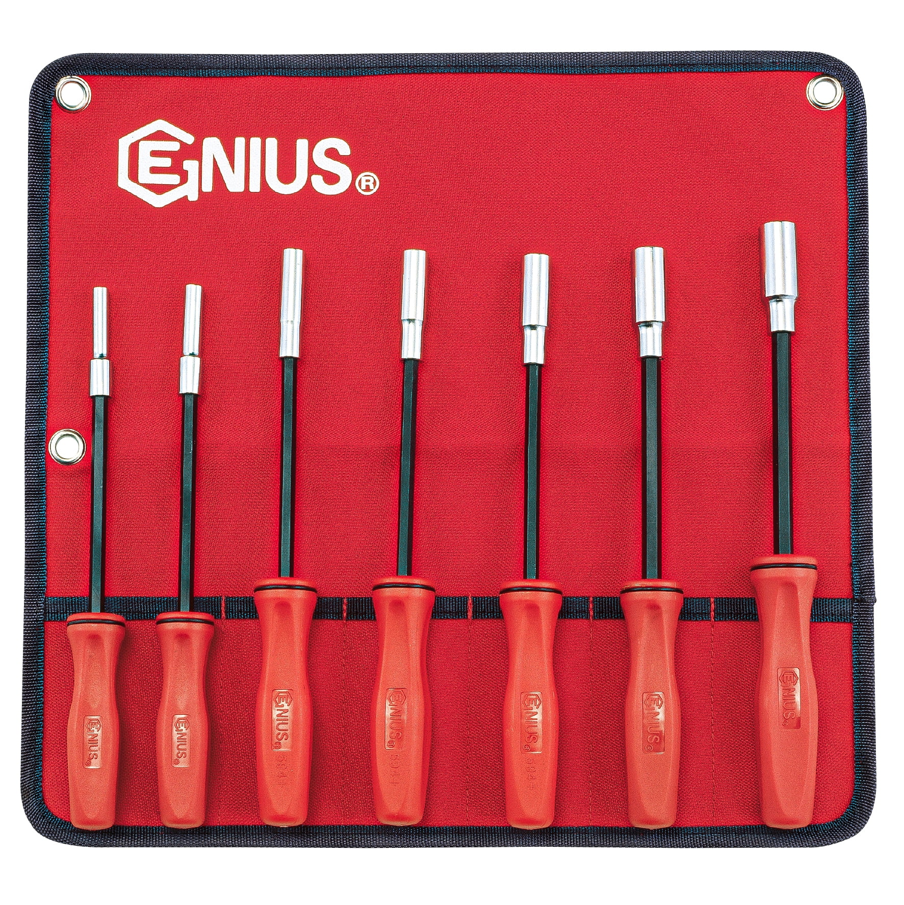 Genius Tools Nut Driver Set 7 Piece SAE Long Reach Hex Drive Durable ...