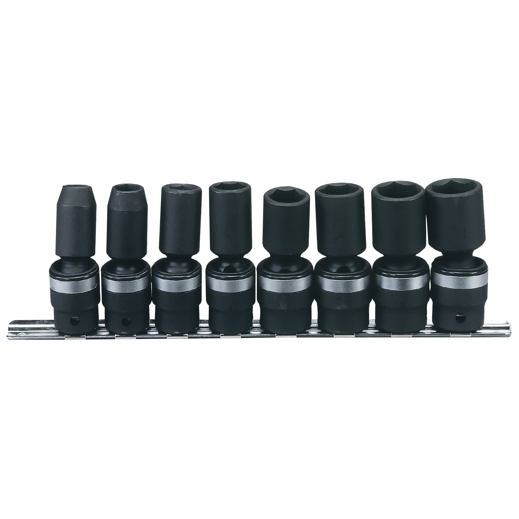 Genius Tools 8 Piece 1/2" Dr. SAE Semi-Deep Swivel Impact Socket Set ...