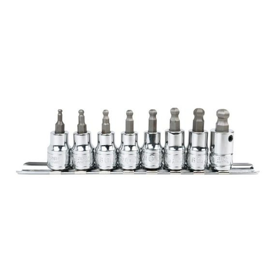 Genius Tools 8 Piece 3/8" Dr. SAE Wobble Hex Bit Socket Set - BS-308WHS ...