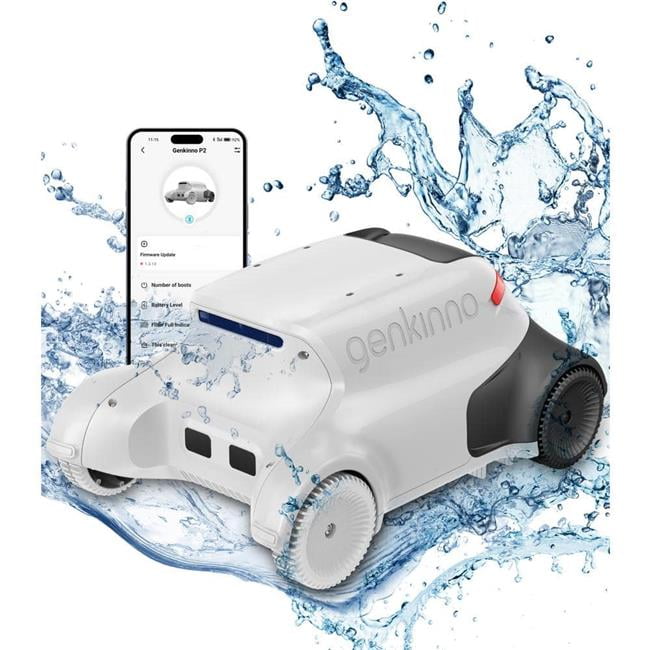 Genkinno P2 Cordless Pool Vacuum, Self Cleaning, Rechargeable, Remote ...