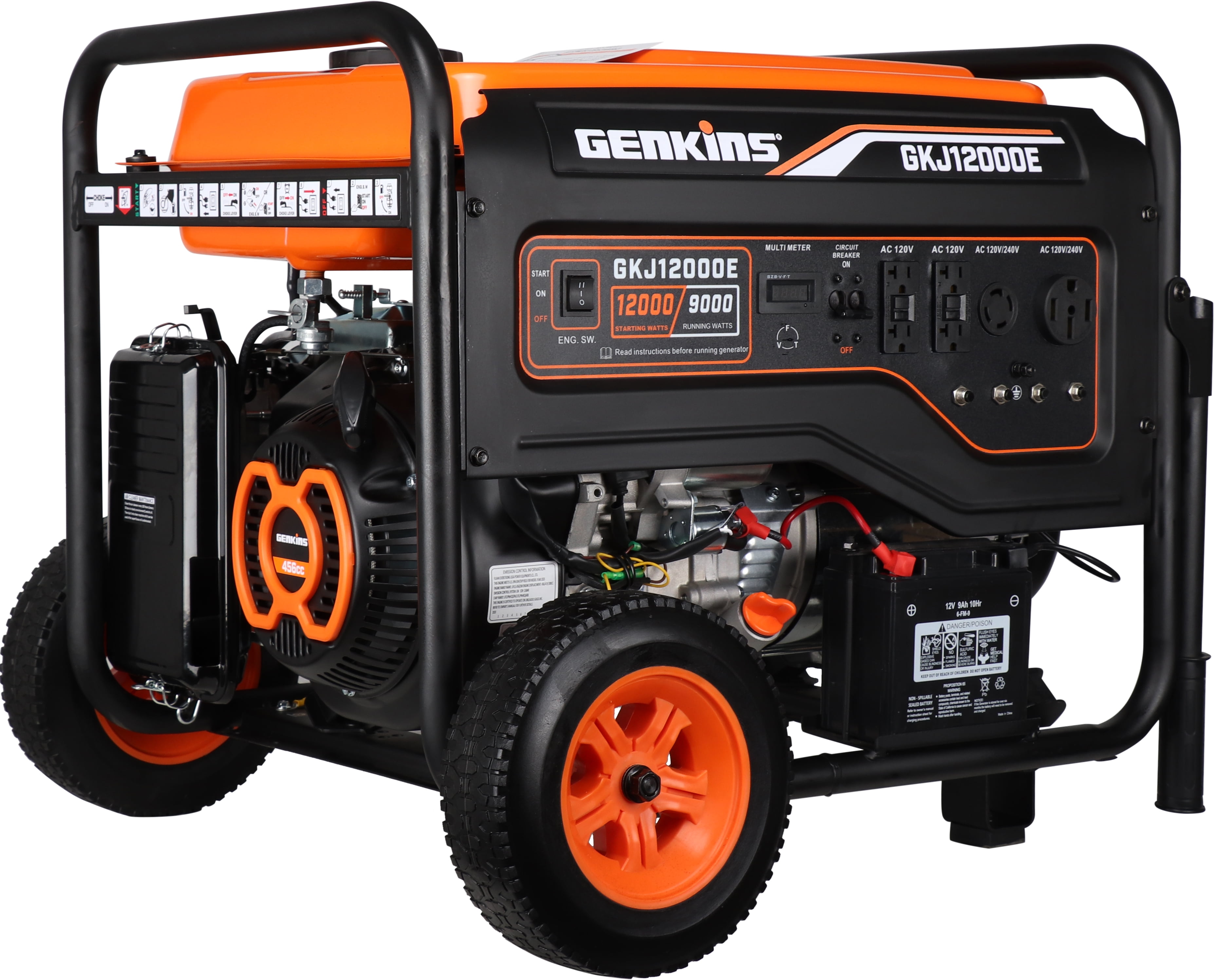 Genkins 12000 Watt Portable Generator, Electric Starter, Heavy Duty for ...