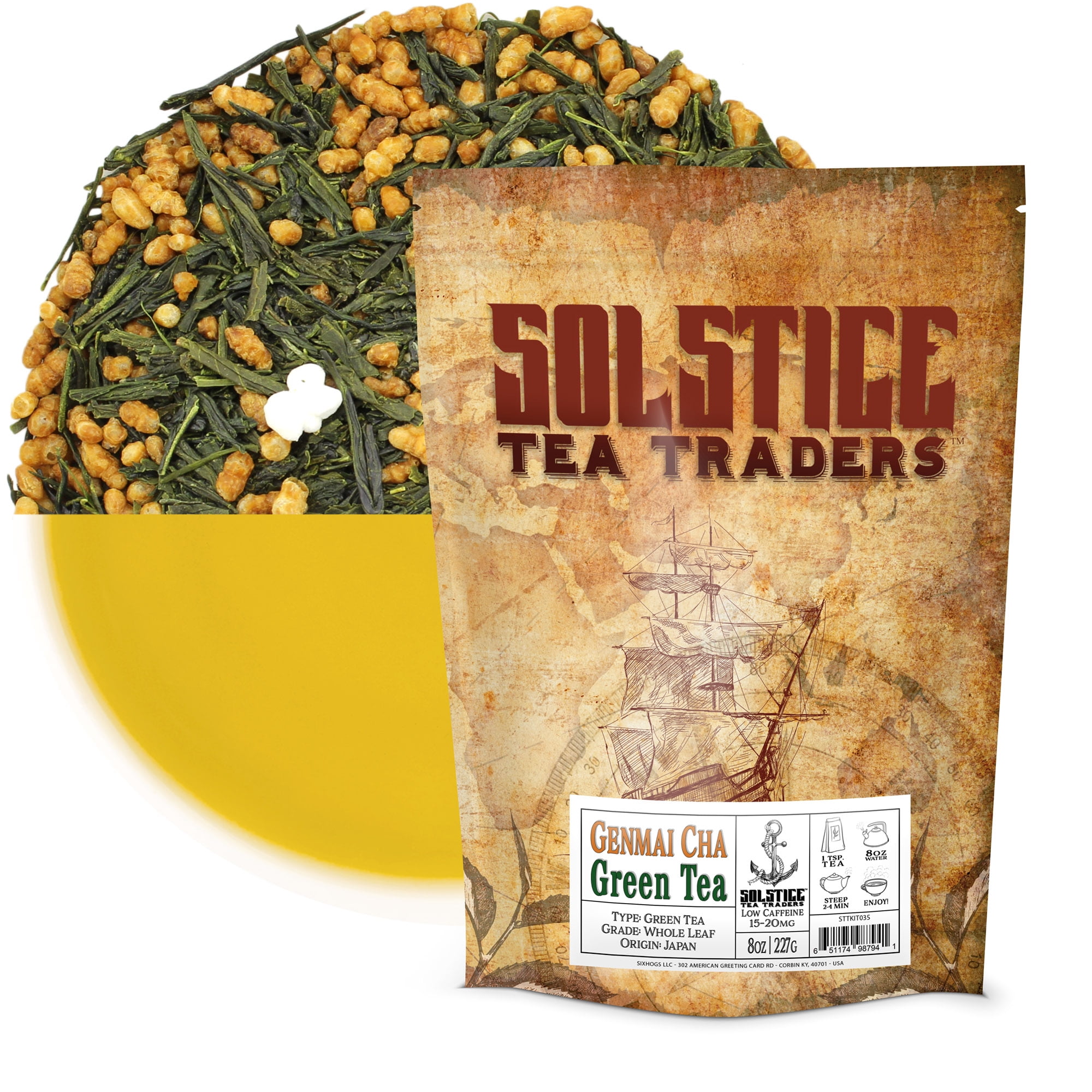 Genmai Cha Loose Leaf Green Tea (8-Ounce Bulk Bag); Unique Japanese ...