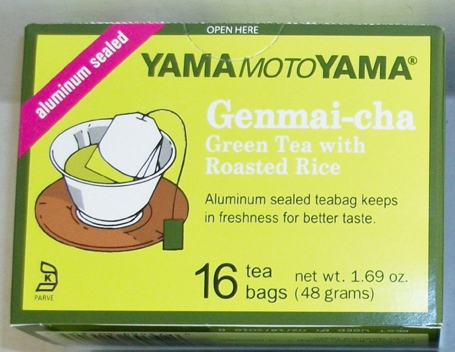 Genmai-cha Green Tea with Roasted Rice 16 Count Tea Bags Aluminum ...