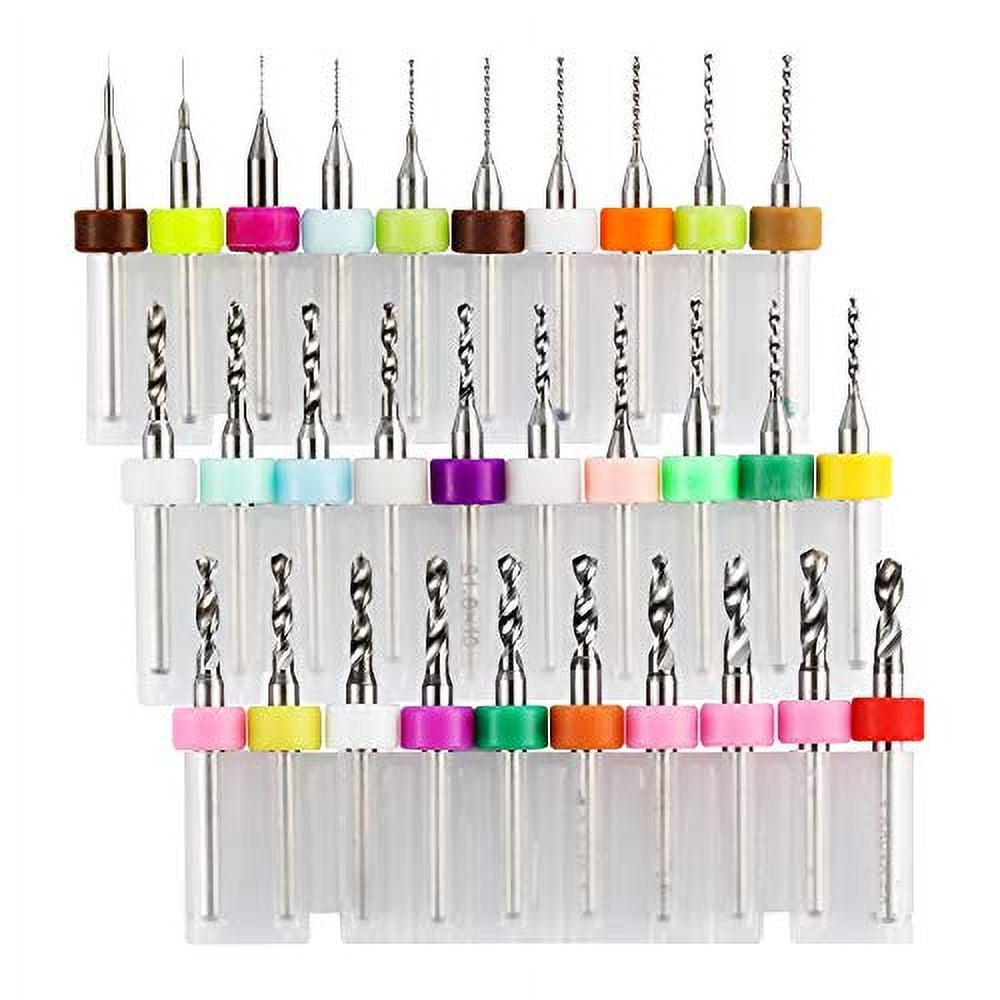 Genmitsu 30pcs PCB Drill Bits Set, 0.1mm-3.0mm, 1/8" Shank Spiral Flute ...