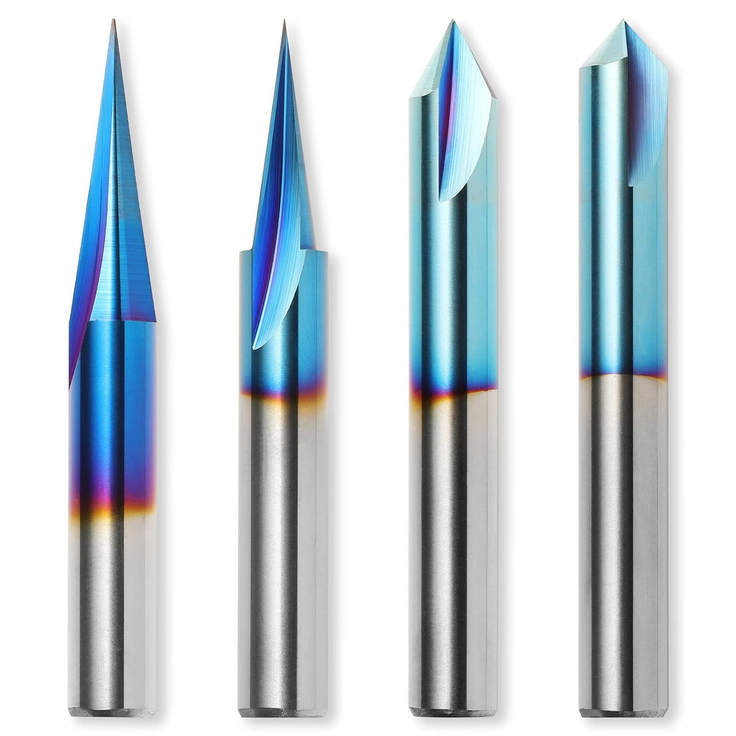 Genmitsu CNC Wood Carving Router Bits Set, 1/4'' Shank, 4 PCS, 15 ...