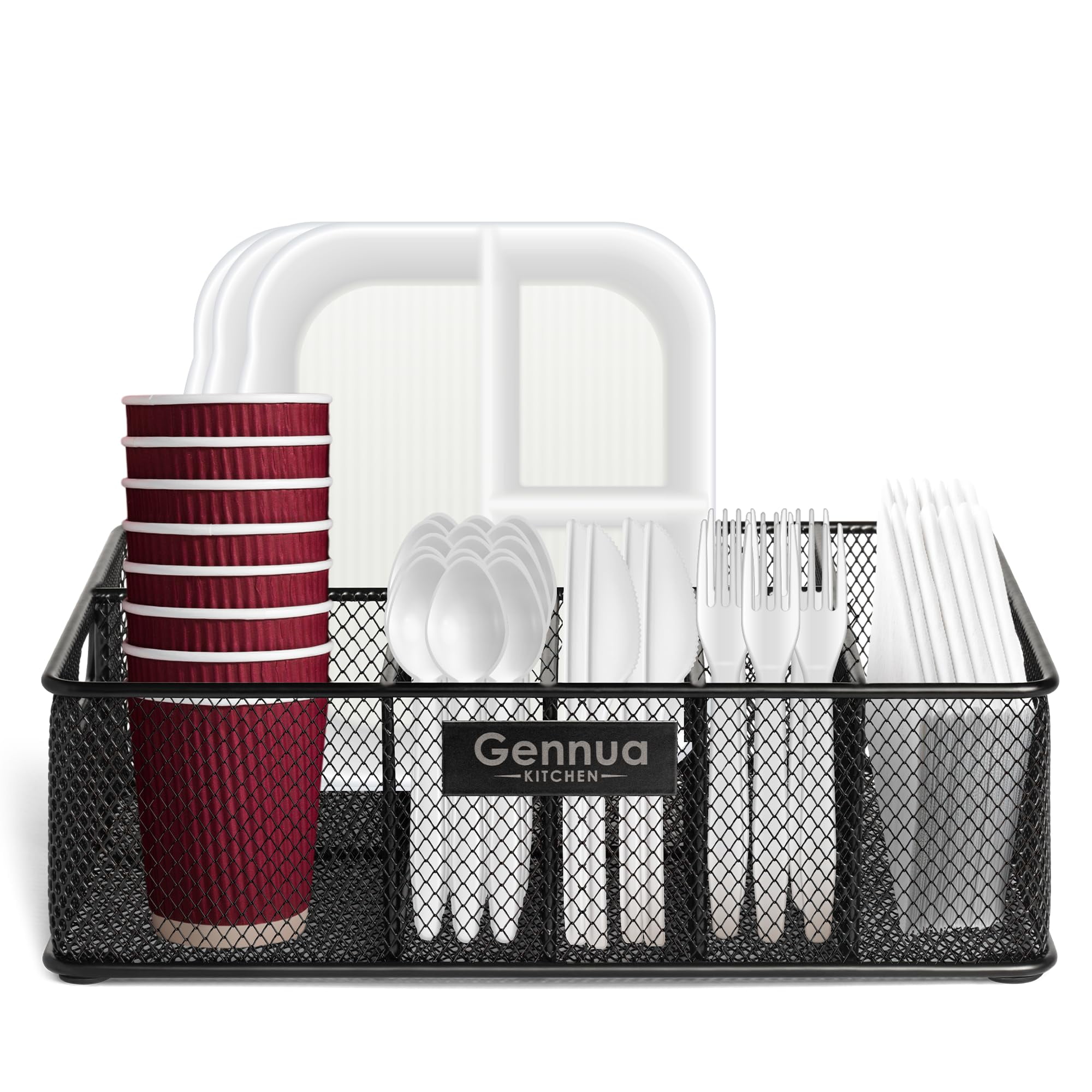 Gennua Kitchen Paper Plate Organizer for Cabinet, Counter, Picnics ...