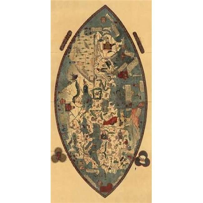 Genoese World Map Poster Print by Paolo Del Pozzo Toscanelli - 10 x 20 ...