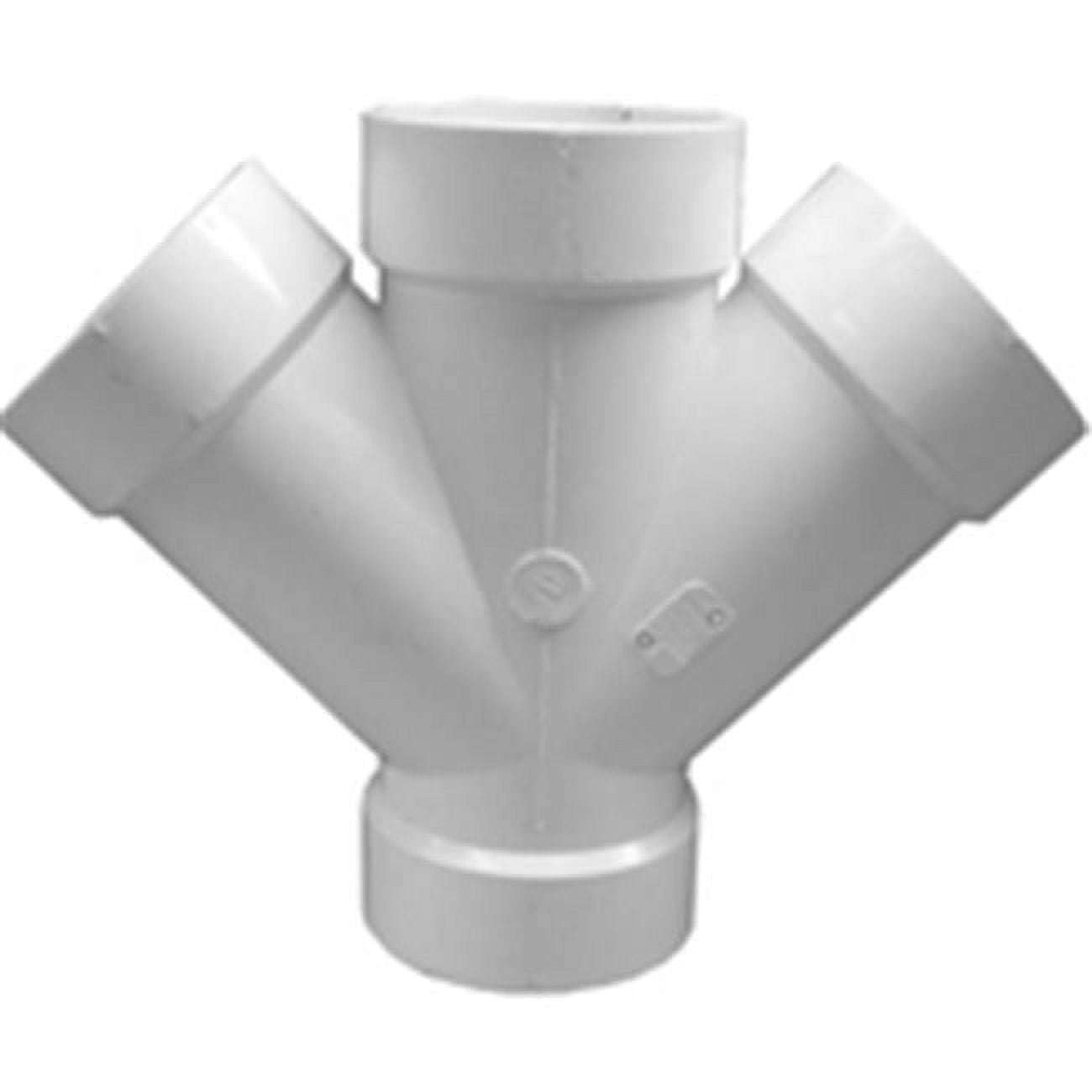 Genova 73440 Double DWV Pipe Wye, 4 in, Hub, SCH 40, PVC - Walmart.com