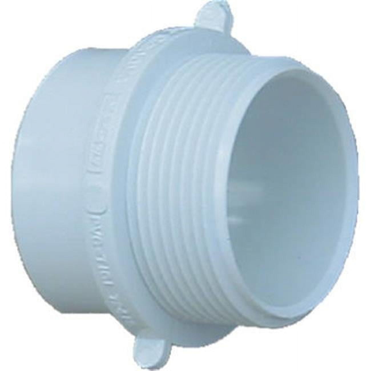 Genova Products 72420 2 in. Spigot x 2 in. Male Pipe Thread PVC-DWV Fittings Adapter- White ...