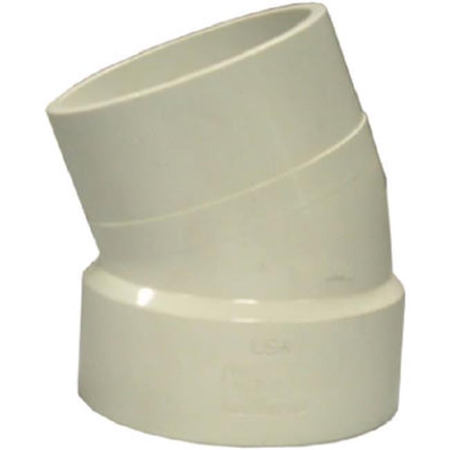Genova Products 75840 4 in.- 22.5 Degree PVC-DWV Street Elbow- White ...