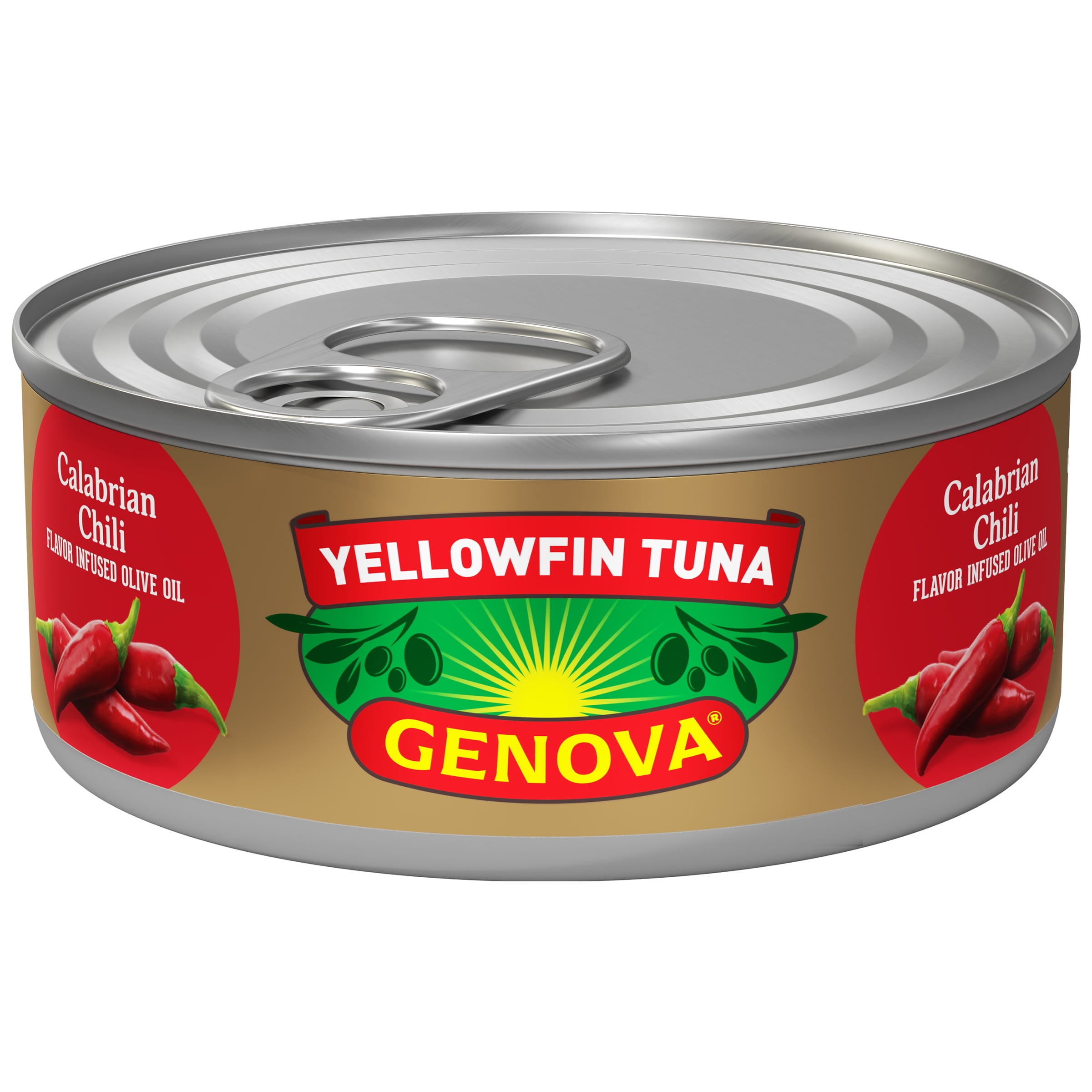 Genova Yellowfin Tuna in Calabrian Chili Olive Oil, 5 oz, Mediterranean ...
