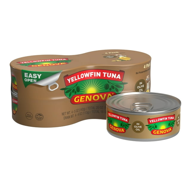 Genova Premium Yellowfin Tuna in Olive Oil 4 - 5 oz cans - Walmart.com