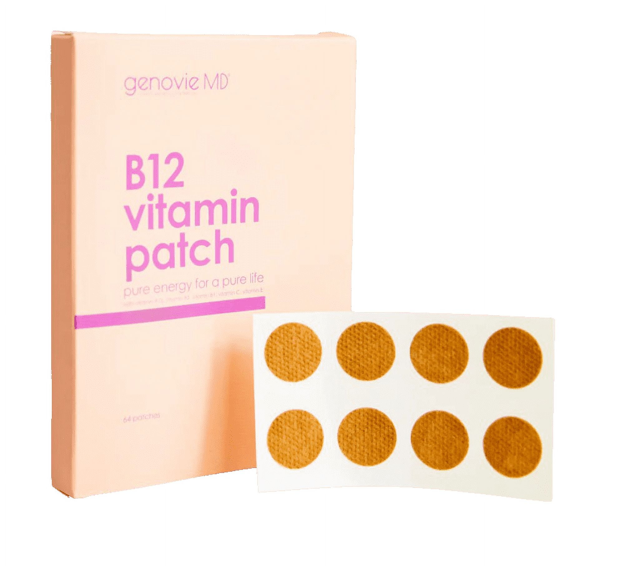 Genovie MD Vitamin B12 Patch for Energy, Metabolism, Stress Relief, Mental Clarity, 64 Patches ...