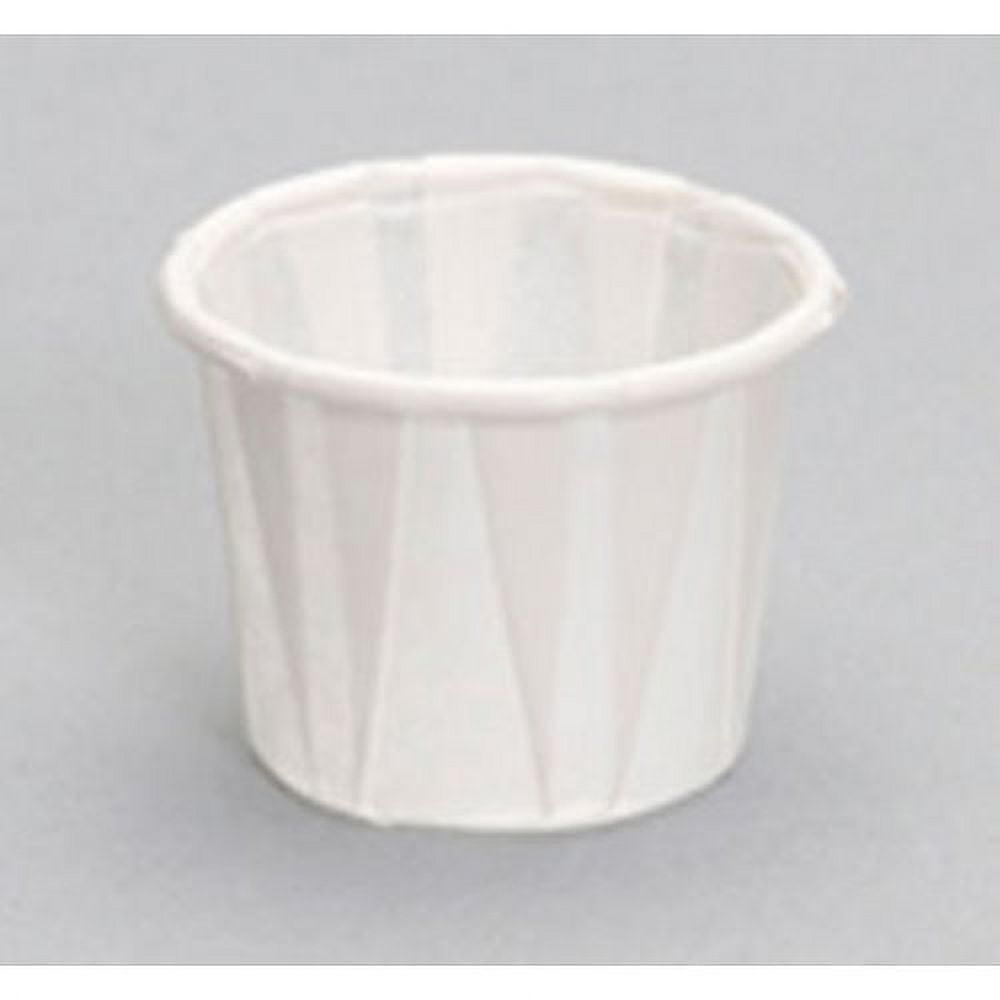 Squat Paper Portion Cup, Pleated, .5oz, White, 250/sleeve, 20 Sleeve ...