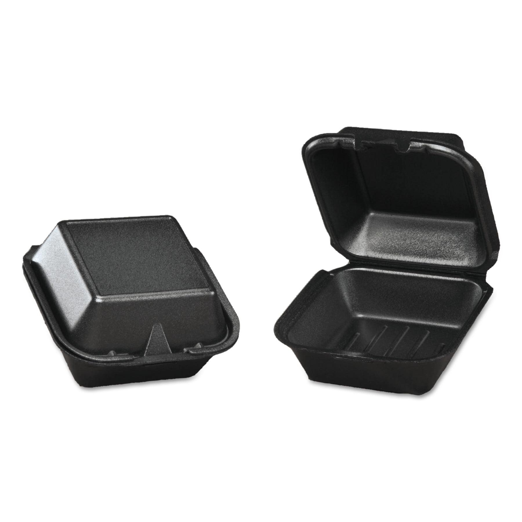 Genpak Foam Hinged Carryout Container, 5-13/16x5-11/16x3-1/8, Black, 125/Bag -GNPSN2253L ...