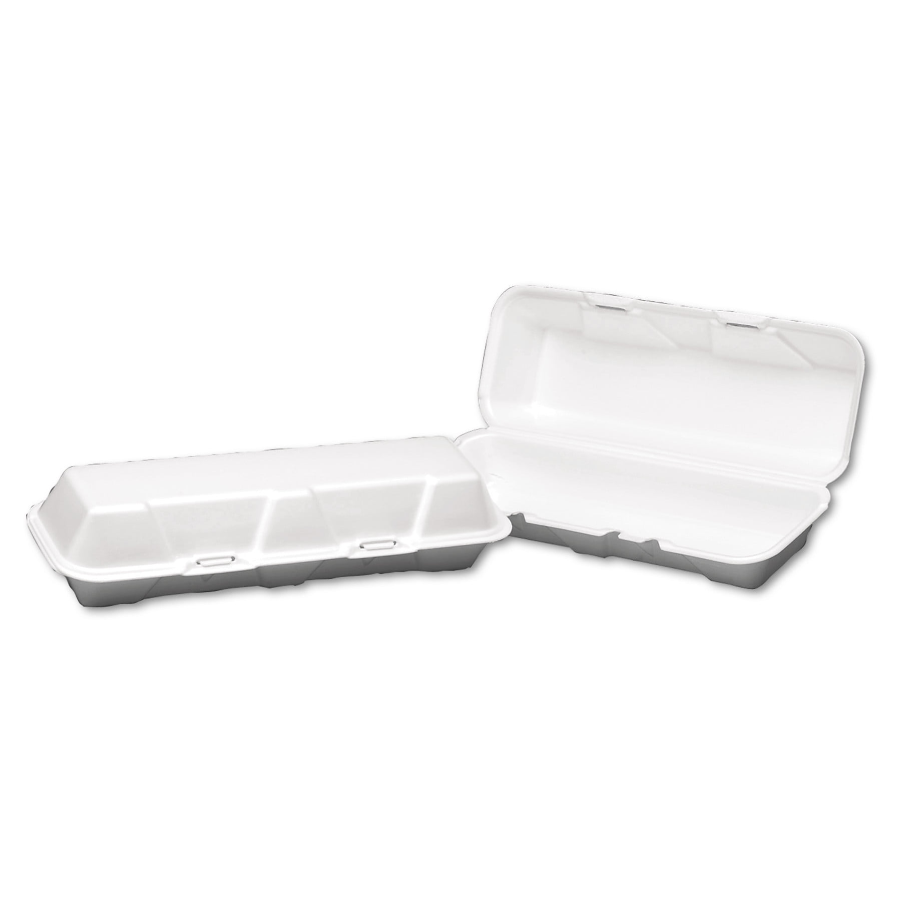 Foam Hinged Hoagie Container, X-Large, 13-1/5x4-1/2x3-1/5, White, 100 ...