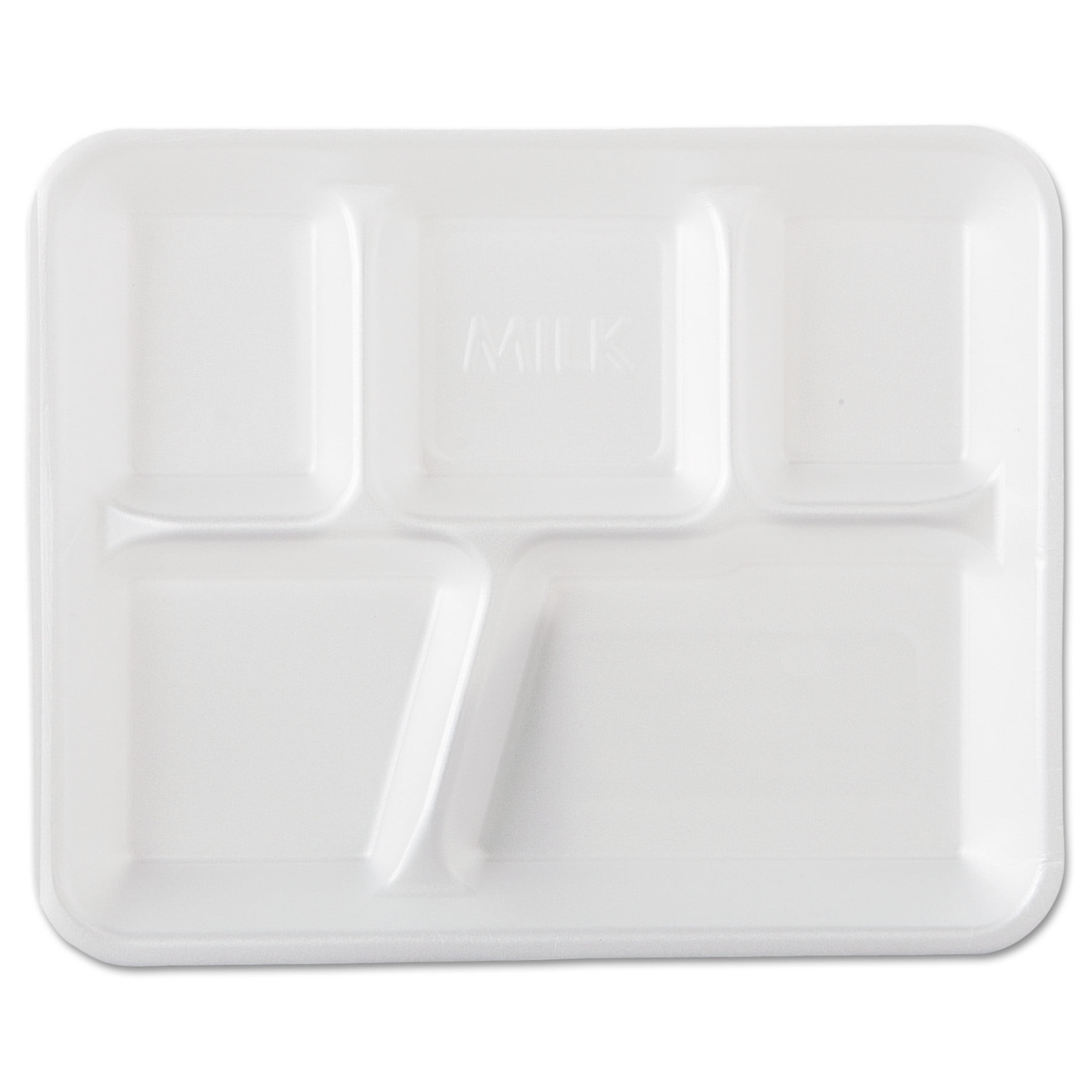 Genpak White 5 Compartment Foam School Trays, 500 count - Walmart.com