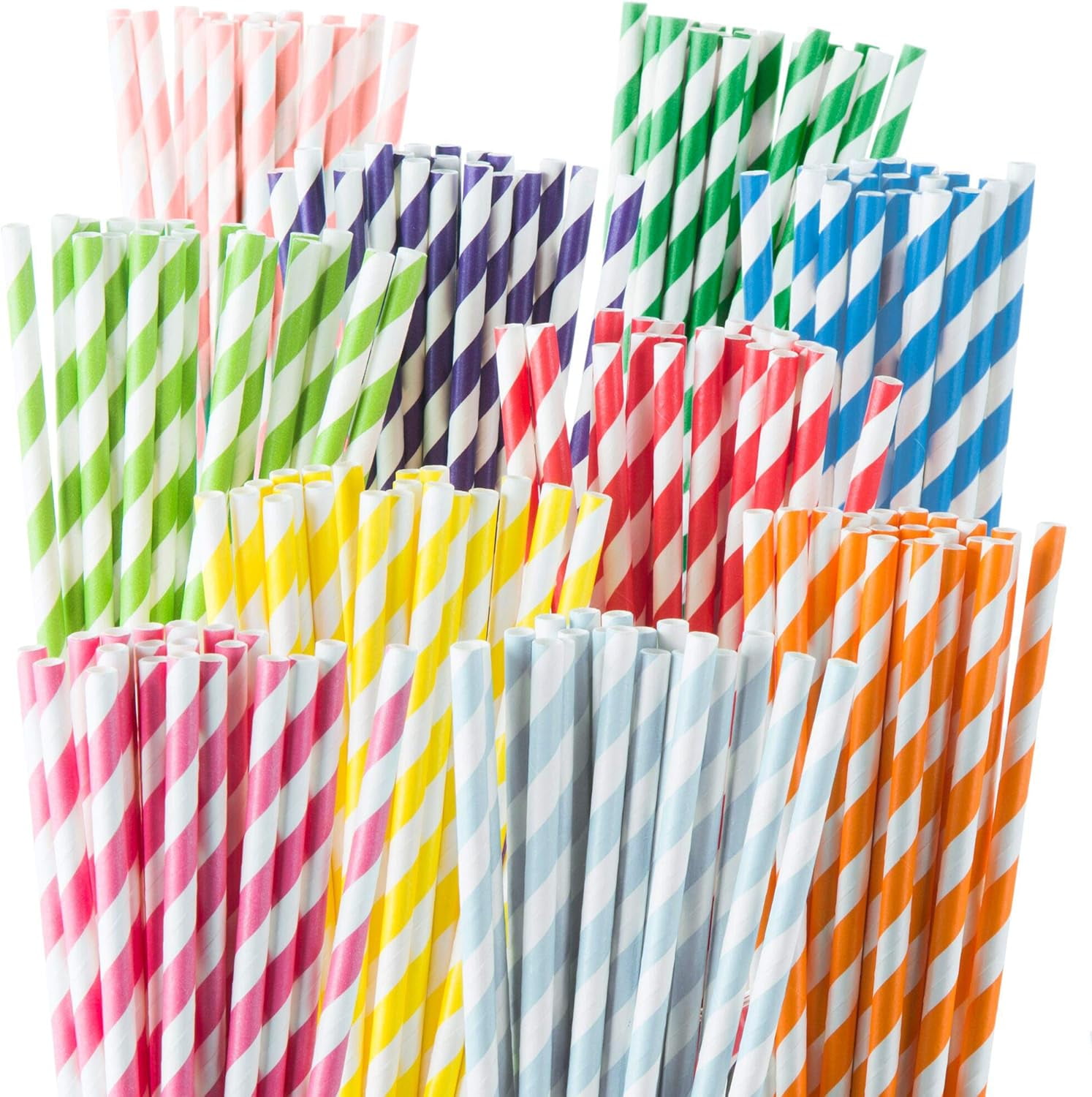 Genreeen Paper Straws Disposable - 200 Pack - Durable & Non-Soggy ...
