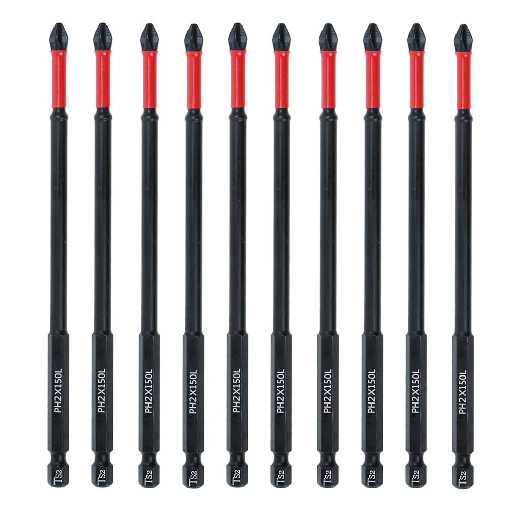 Genreen 10 Pack Phillips PH2 Magnetic Anti Slip Screwdriver Bit Set 6 ...