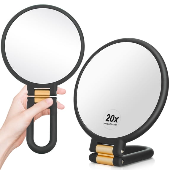 Genreen 1x 20x Magnifying Travel Mirror, Hand Mirror with Handle ...
