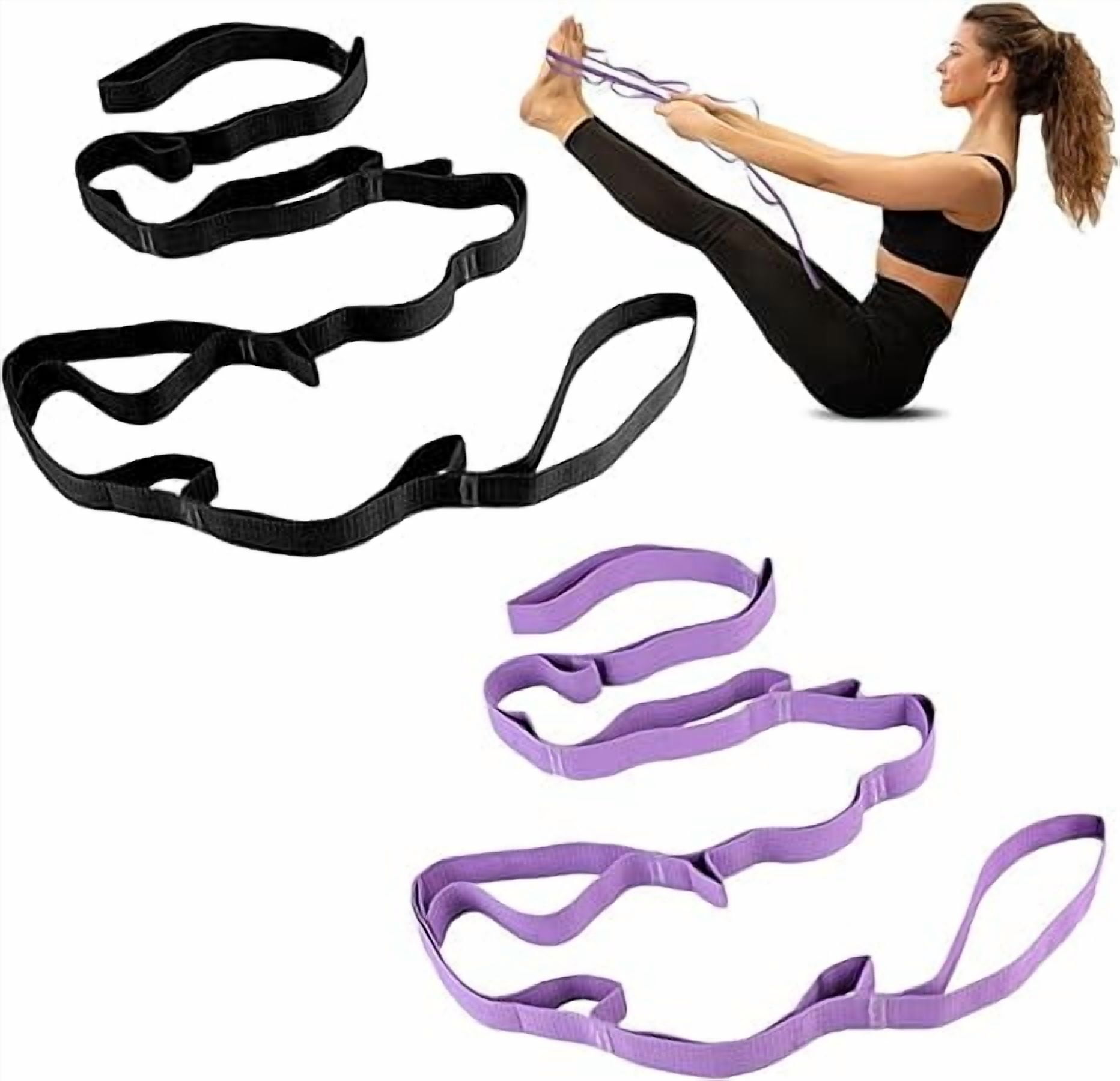 Genreen 2 PCS Yoga Strap, Non-Elastic Stretching Strap for Women & Men ...