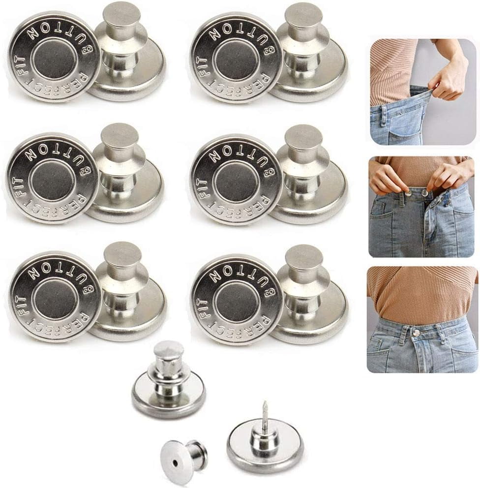 Genreen 6PCS Perfect Fit Instant Button, Instant Buttons, Jean ...