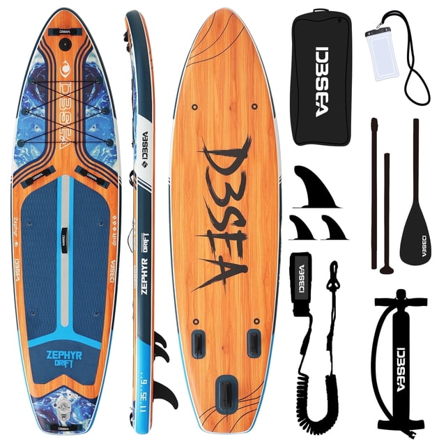 Genreen 11ft Inflatable Paddle Board & Fishing Stand up Paddle Board ...