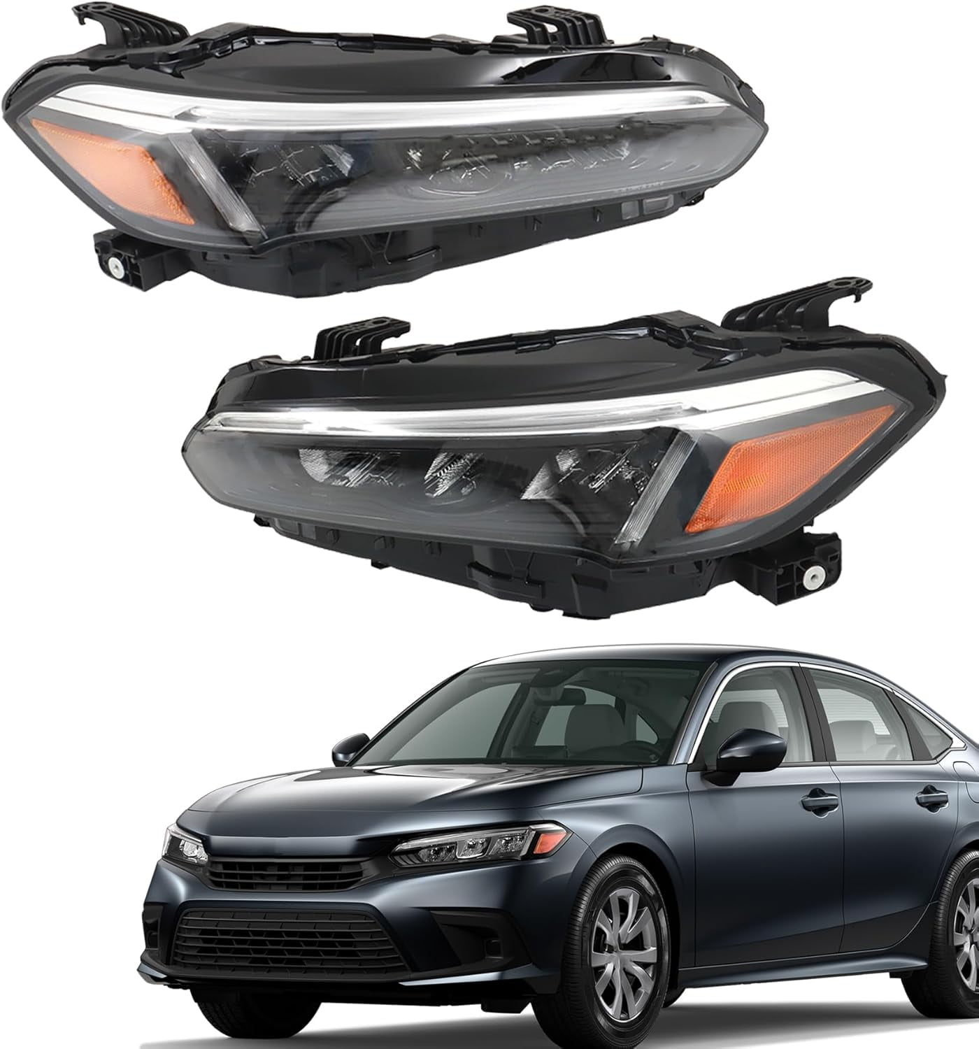 Genrics 1 Pair Headlights for Civic Sport Touring 2022-2023 Headlamp ...
