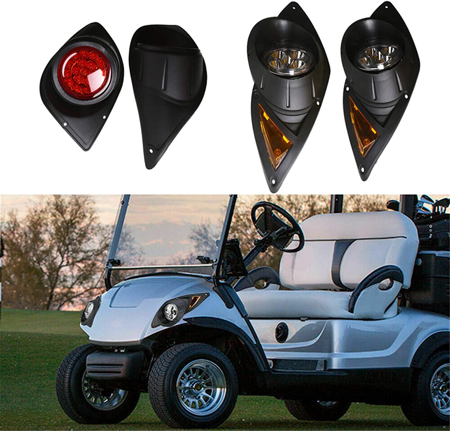 Genrics 12V Headlight and Tail Light Kit LED Light Indicators Turn ...