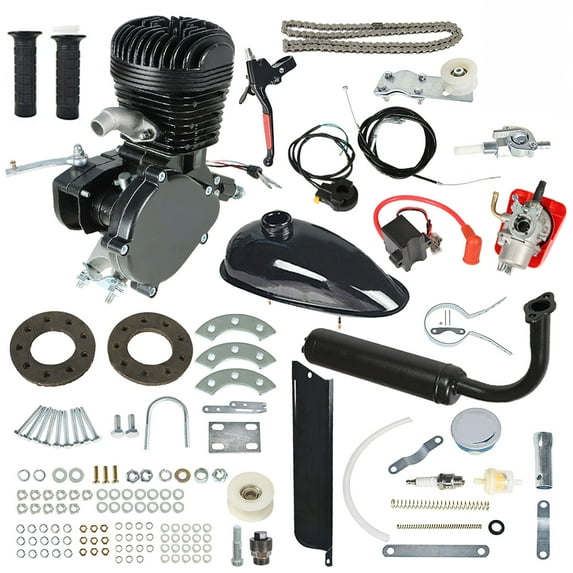 Genrics 2-Stroke Black 100cc Bicycle Motor Kit Bike Motorized Petrol ...