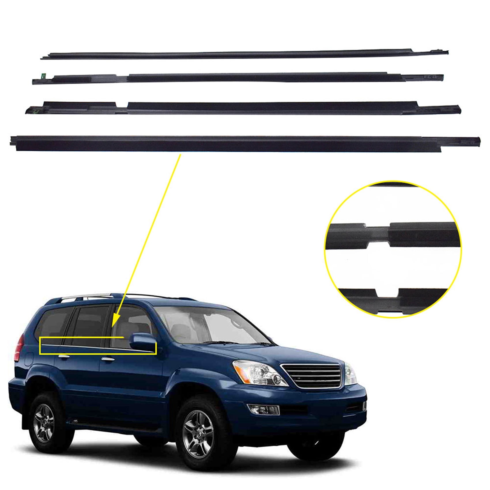 Genrics 4-Piece Door Outside Weatherstrip Trim, Window Weather ...
