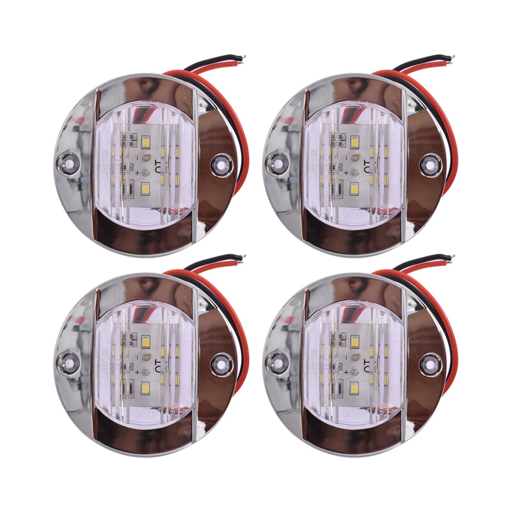 Genrics 4 x 3inch Round Marine White 6 SMD LED Transom Mount Stern ...