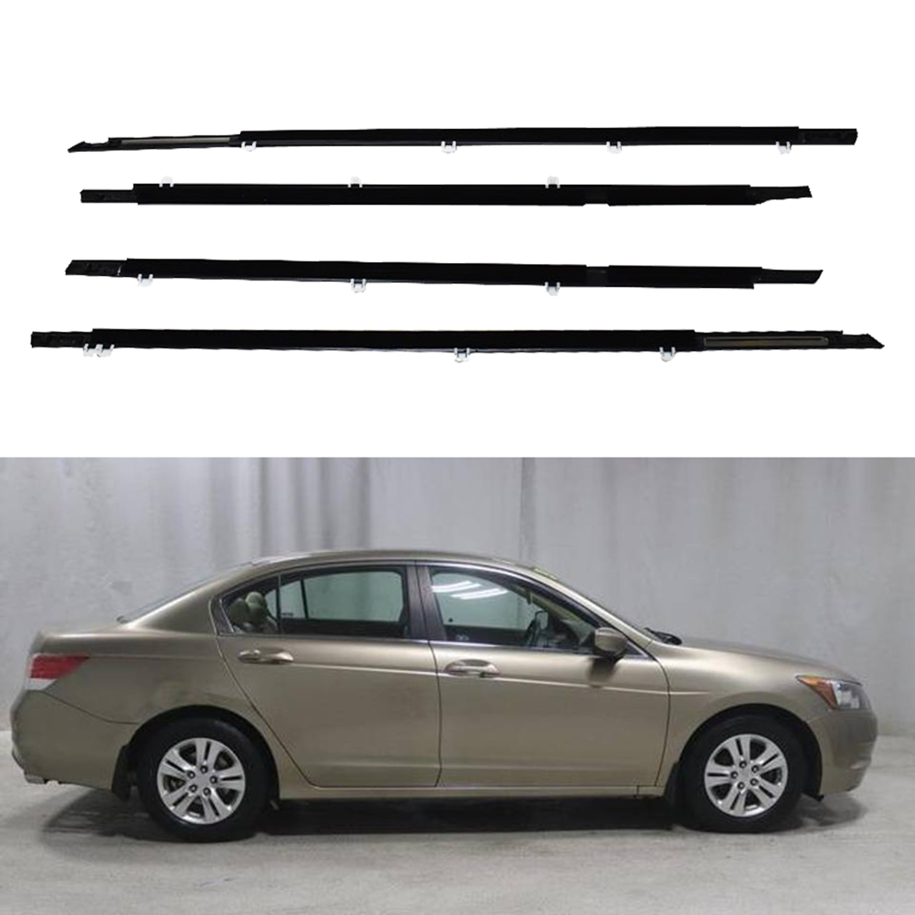 Genrics 4Pcs Windows Weatherstrip Seal Trim Moulding Chorme Replacement ...