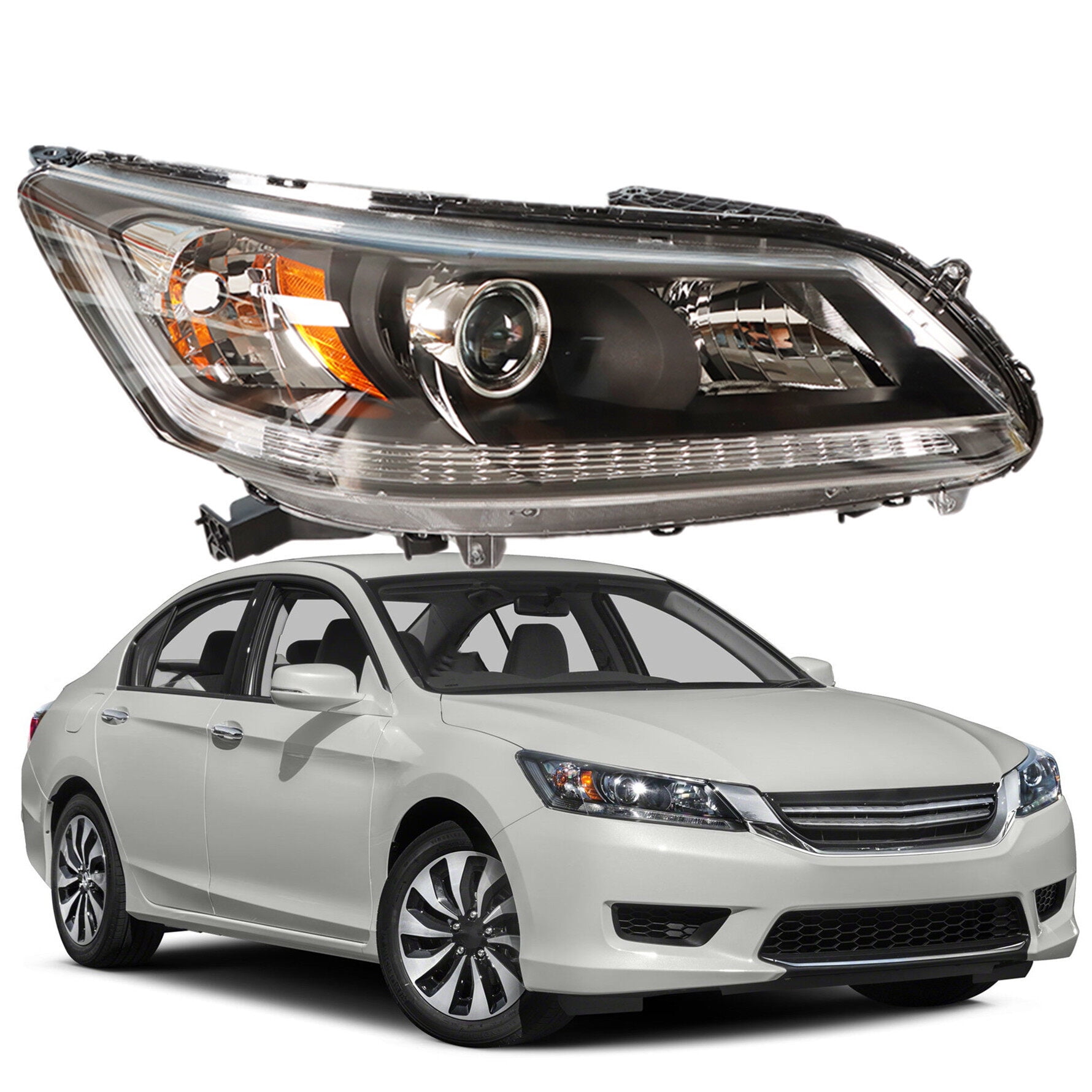 Genrics Black Housing Projector Headlight Assembly Passenger Side Replacement for 2013-2015 ...