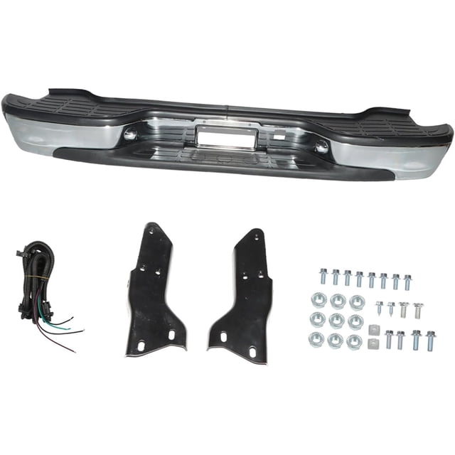 Genrics Chrome Steel Rear Bumper Assembly Replacement for 2000-2006 ...