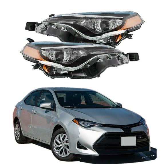 Genrics For 2017-2019 Toyota Corolla L Le Le Eco Headlight Left+Right ...
