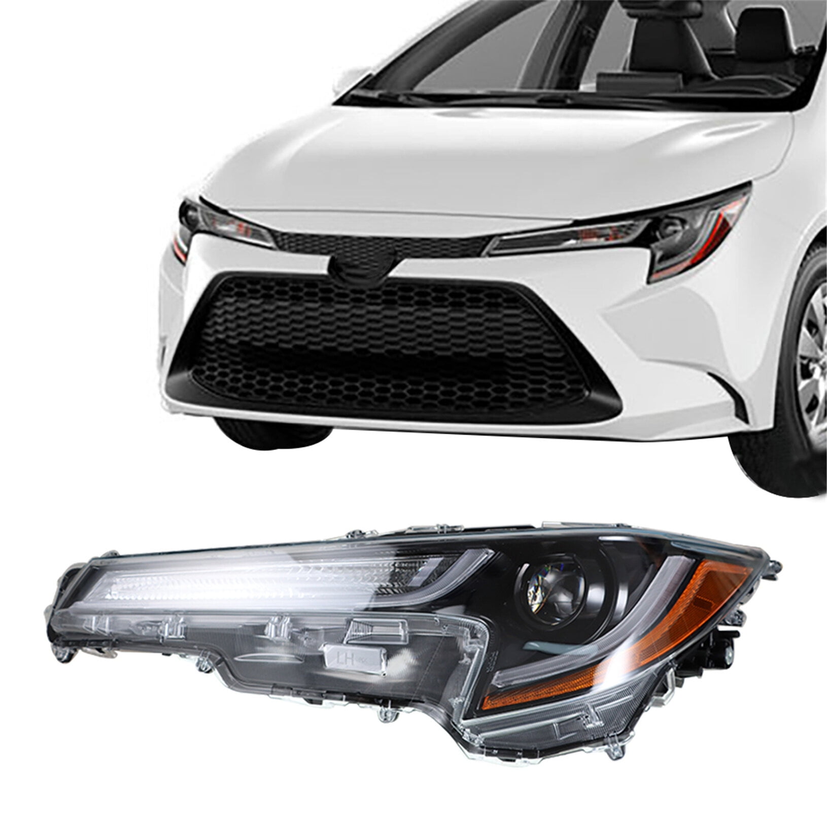 Genrics For 2020-2021 Toyota corolla L LE LED Projector Headlight ...