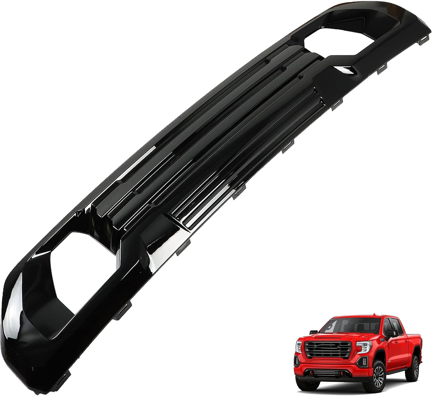 Genrics Front Lower Bumper Grille Plate Filler Painted Gloss Black ...